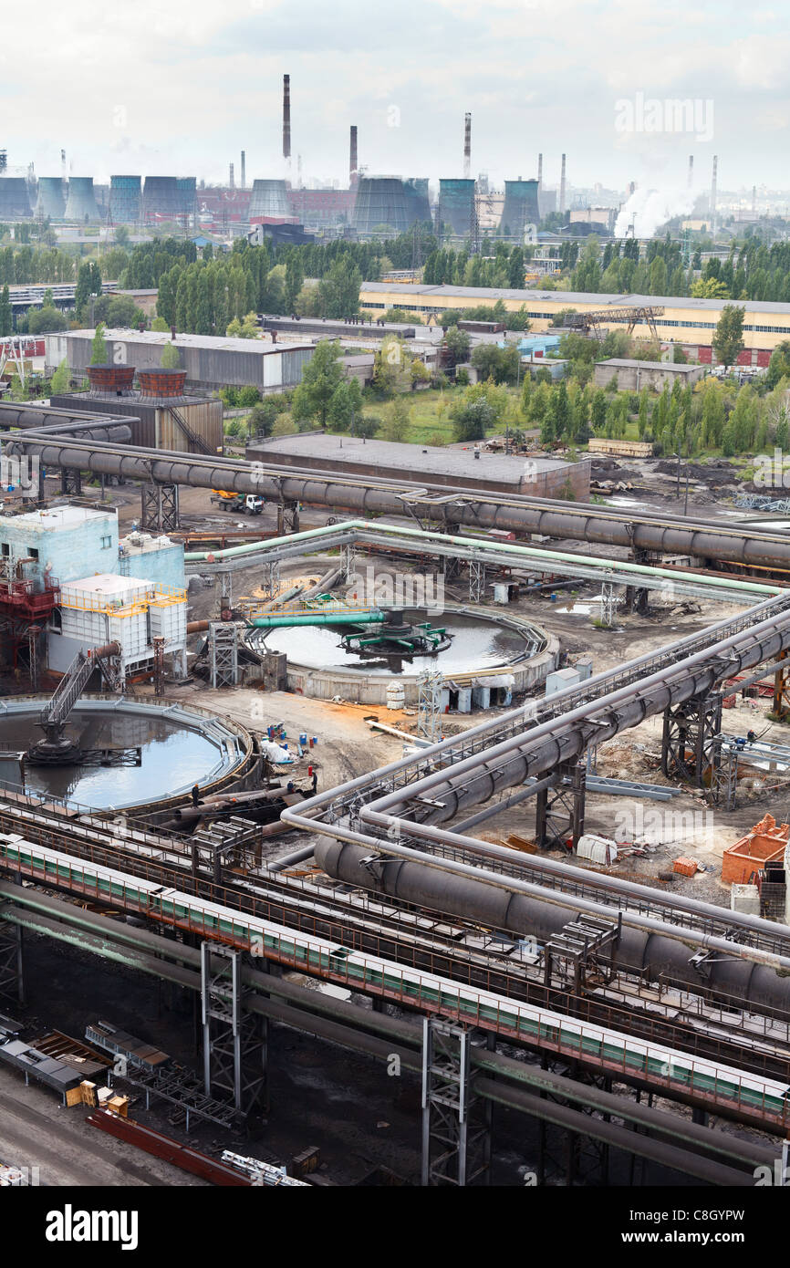 Industrial gas, heat power and oil pipelines on metal in a Russian ...