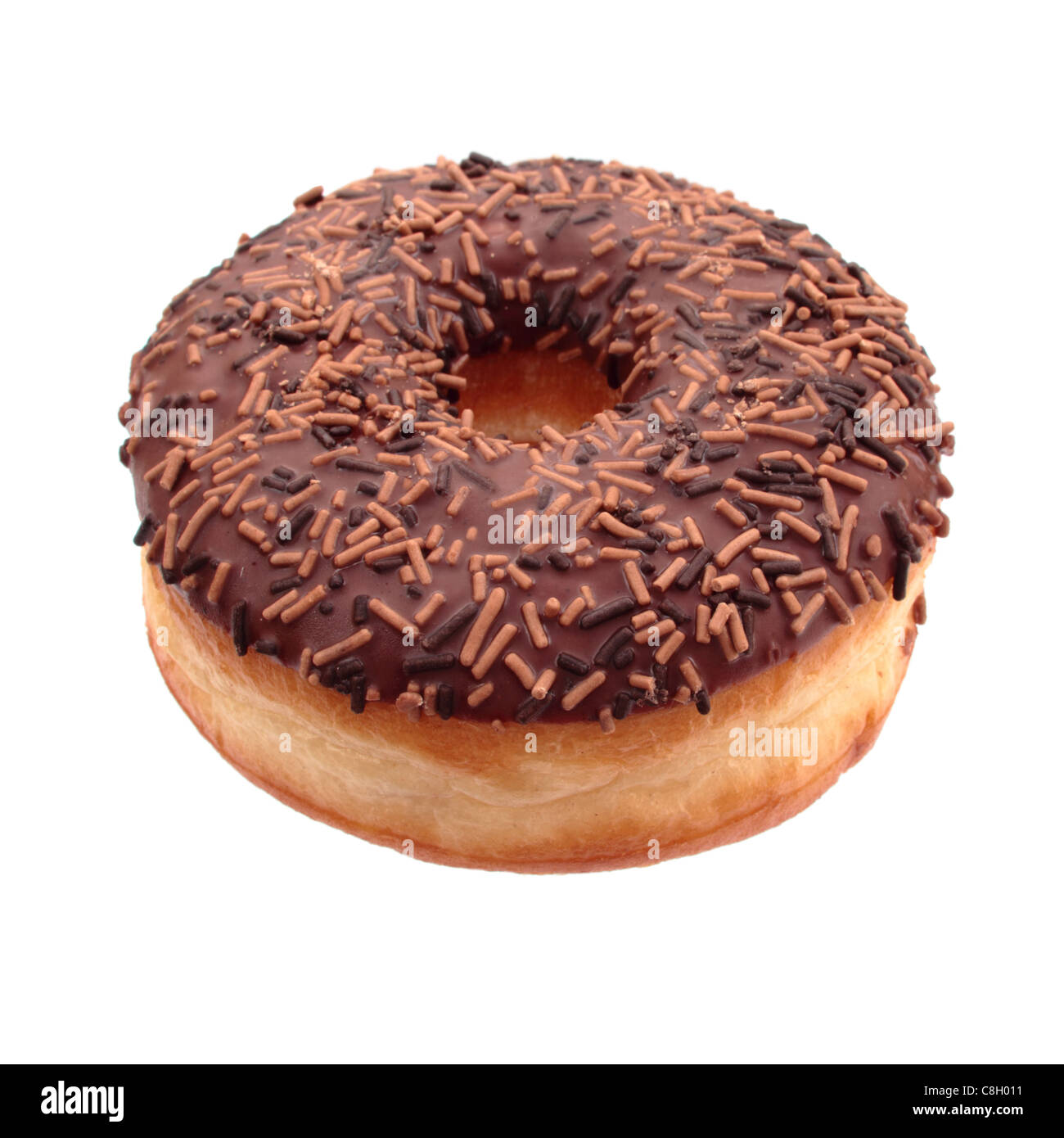A single donut (or doughnut) with chocolate topping Stock Photo - Alamy