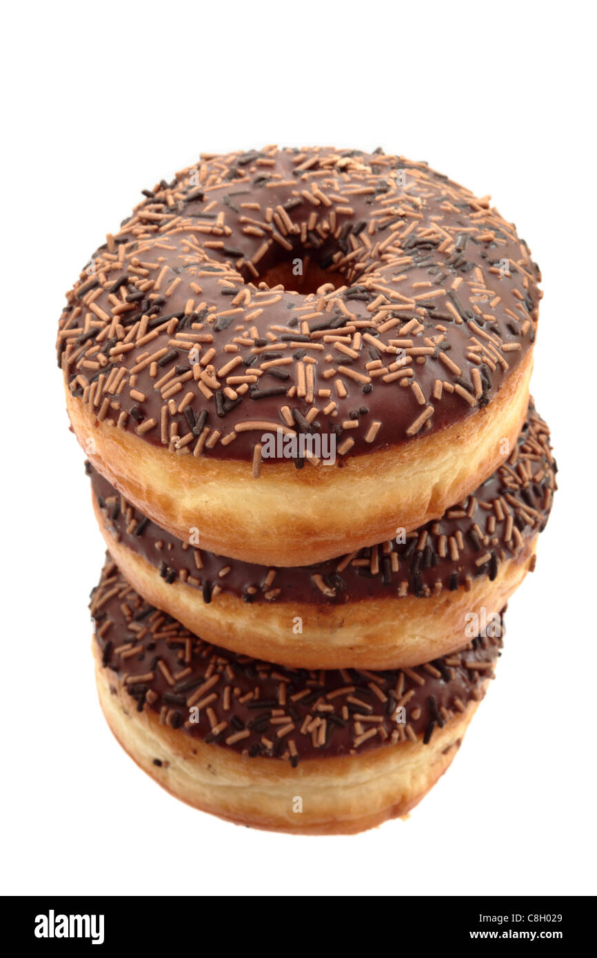 A stack of Doughnuts or donuts isolated on a white background Stock ...