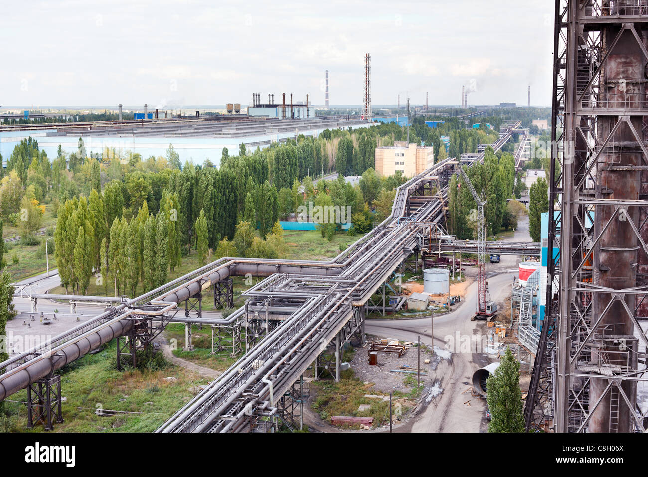 Industrial gas, heat power and oil pipelines on metal in a Russian ...