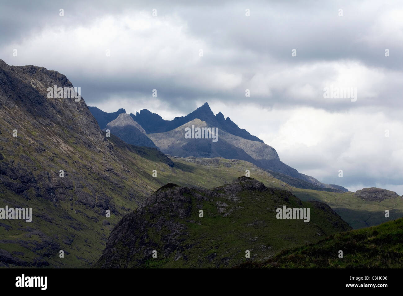 The Cuillin Sgurr nan Gillean from the slopes of Bla bheinn Isleof Skye ...