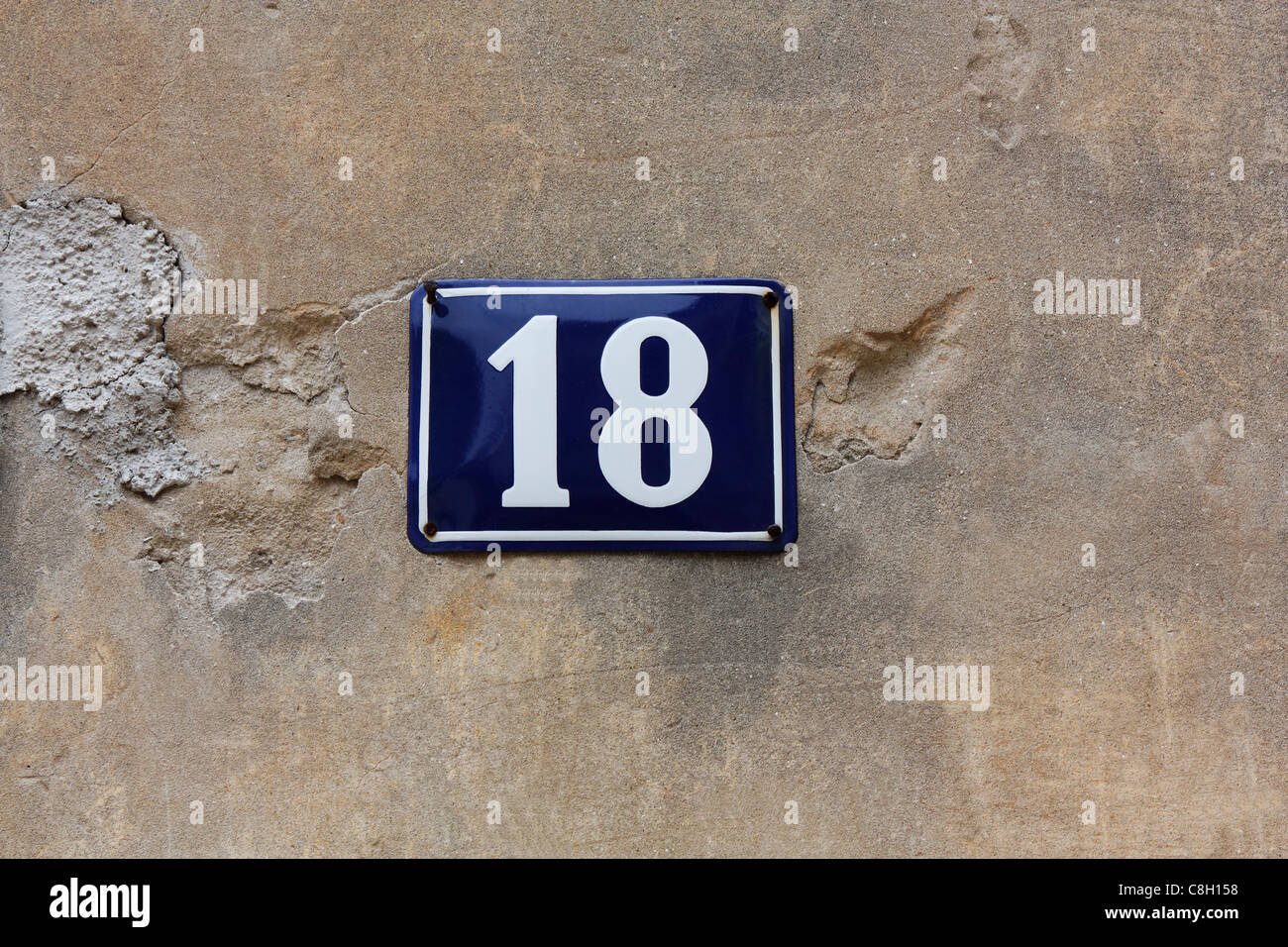 Number eighteen in a wall hi-res stock photography and images - Alamy