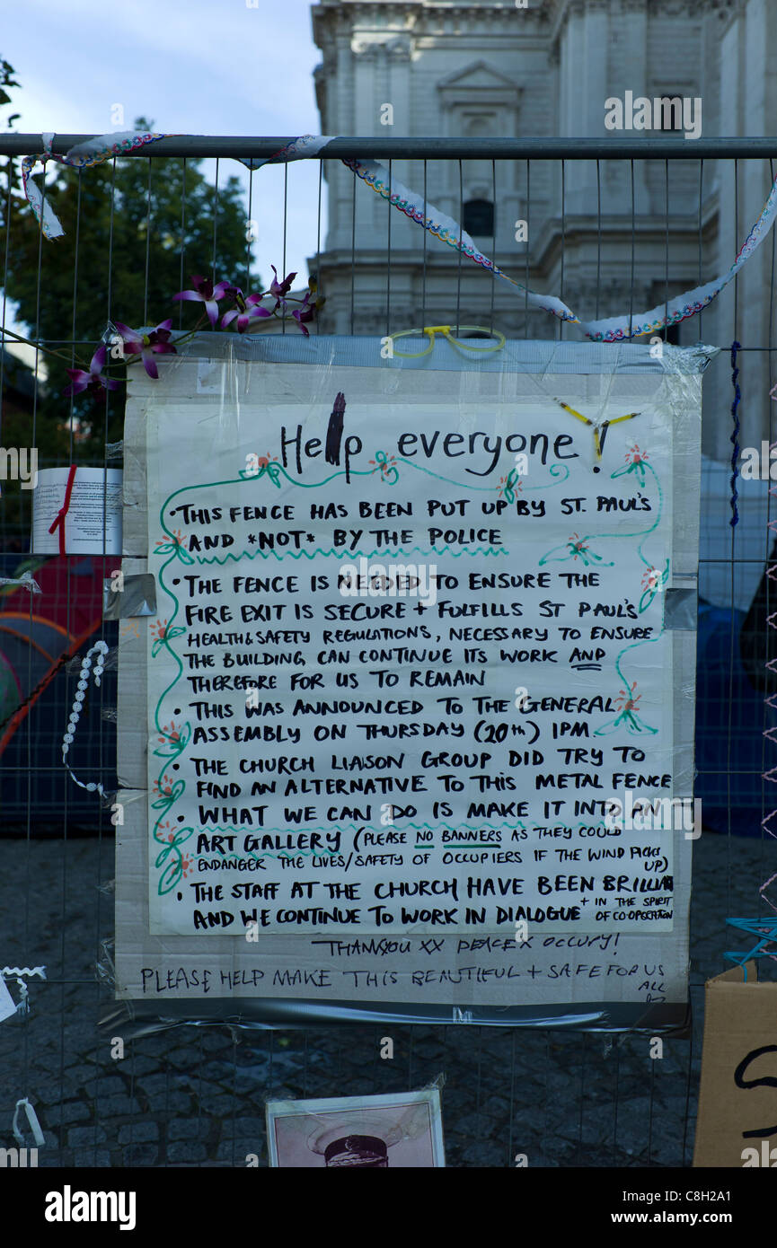 Banners, or, placards, or slogans or protesters at the anti Capitalist ...