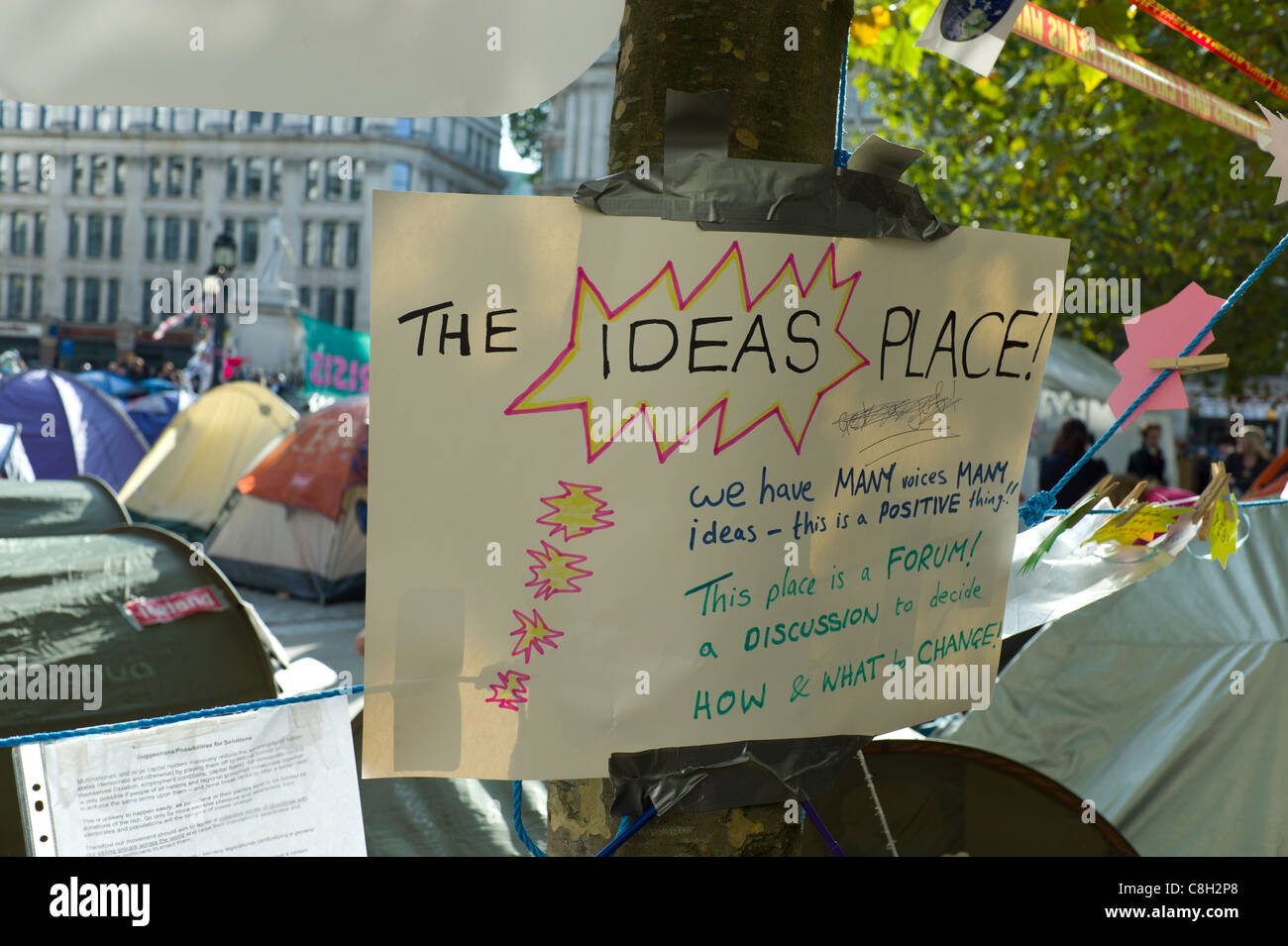 Placards, or banners, or posters at the Anti Capitalist protest St.Paul ...