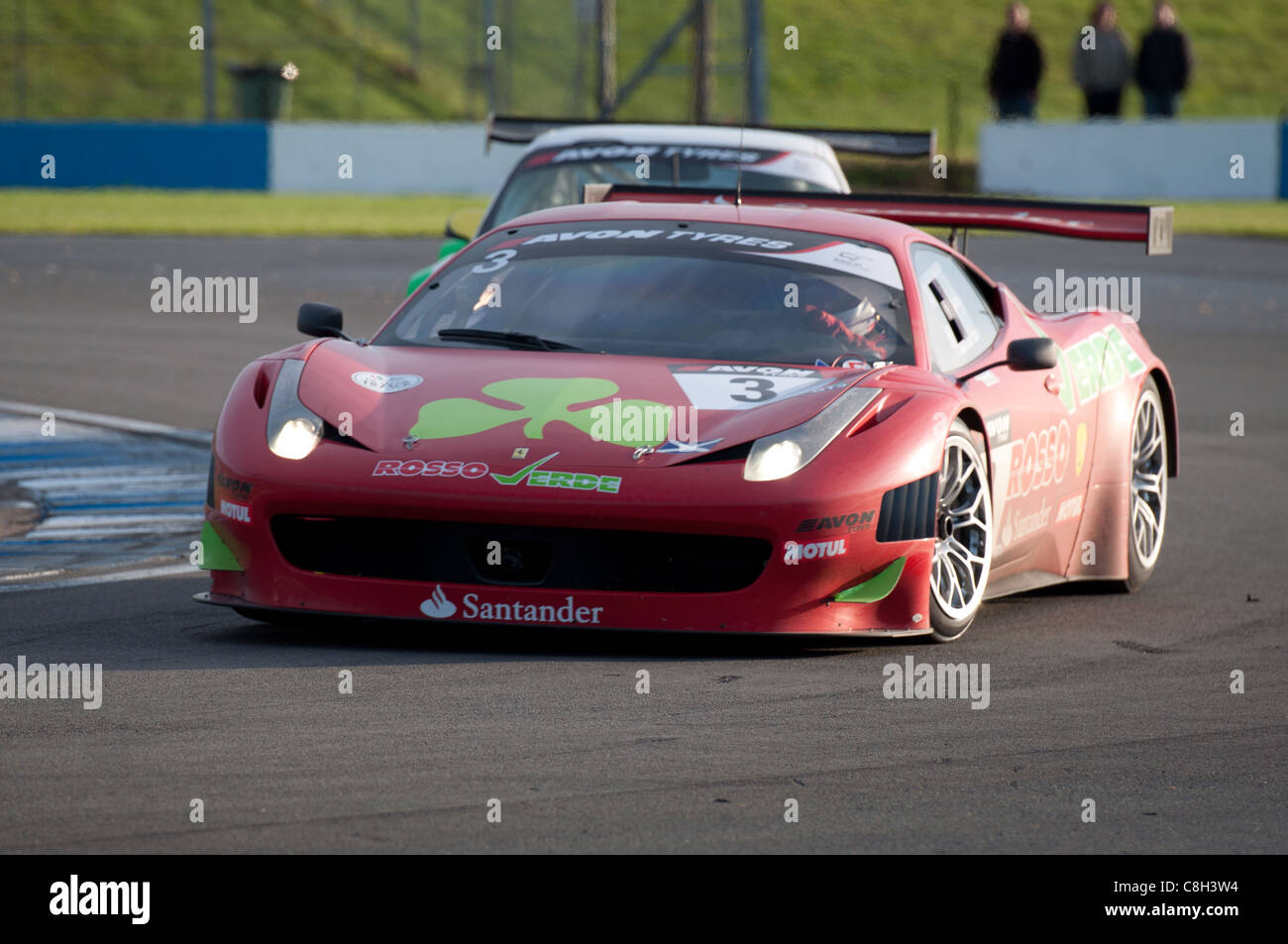 Ferrari takes Melbourne corner at Donnington Stock Photo - Alamy