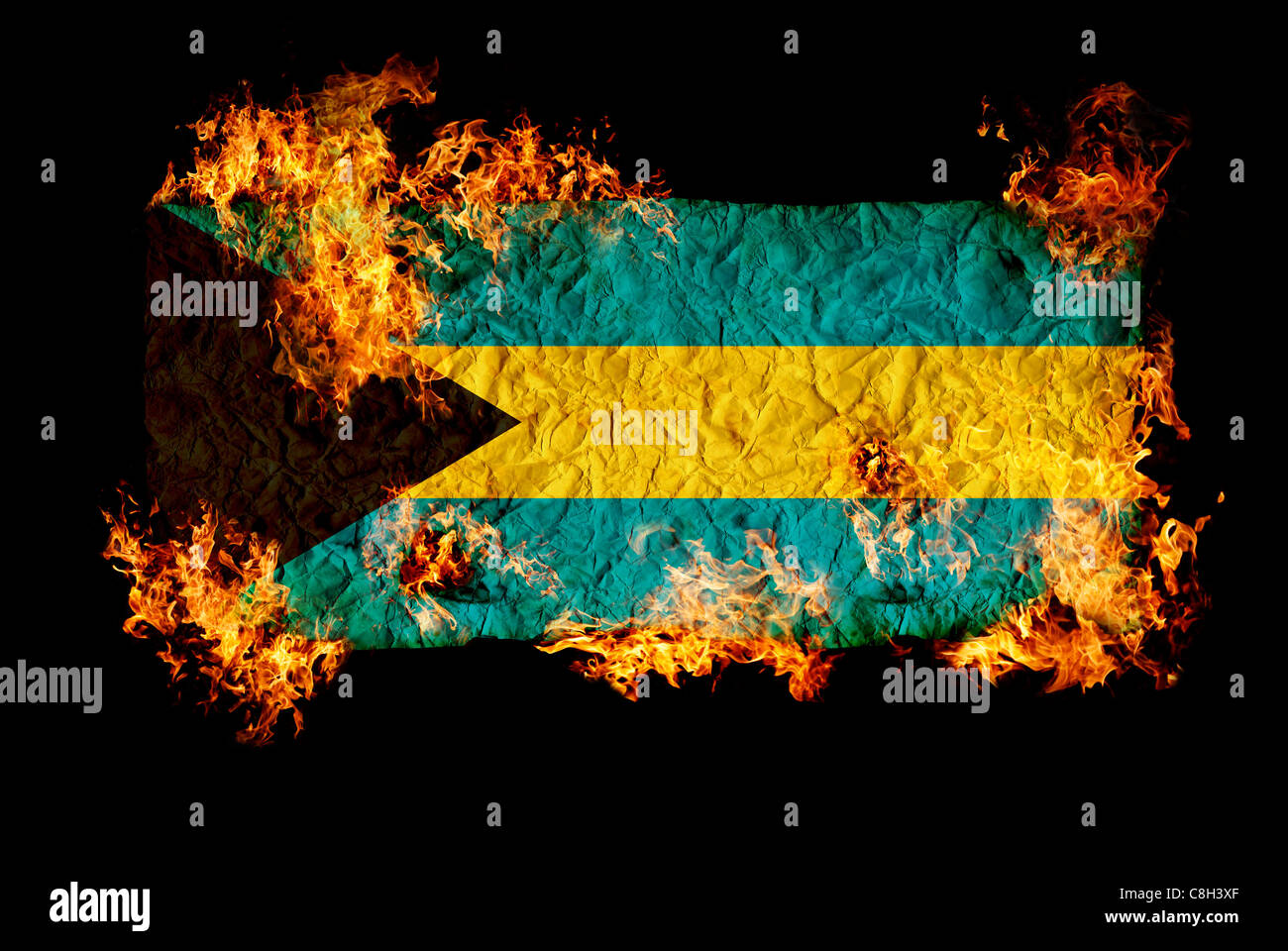 National symbols and flag of Bahamas Stock Photo - Alamy