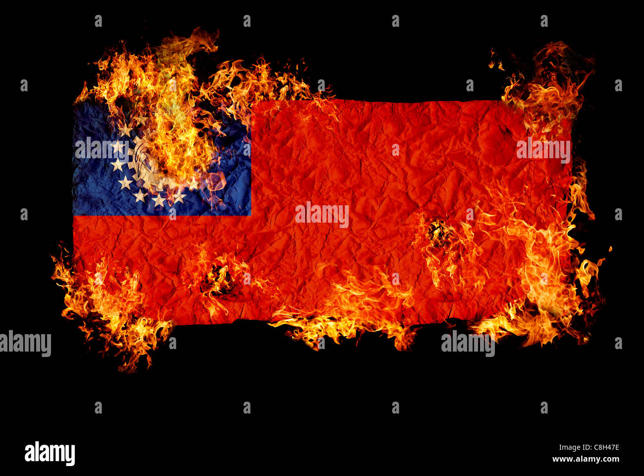 National symbols and flag of Burma Stock Photo - Alamy