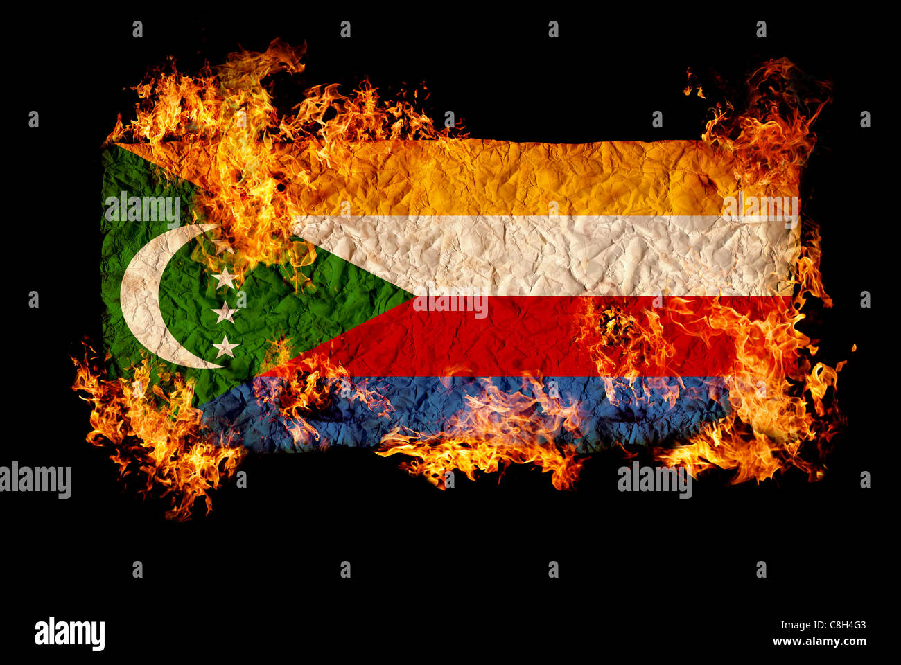 National symbols and flag of Comoros Stock Photo - Alamy