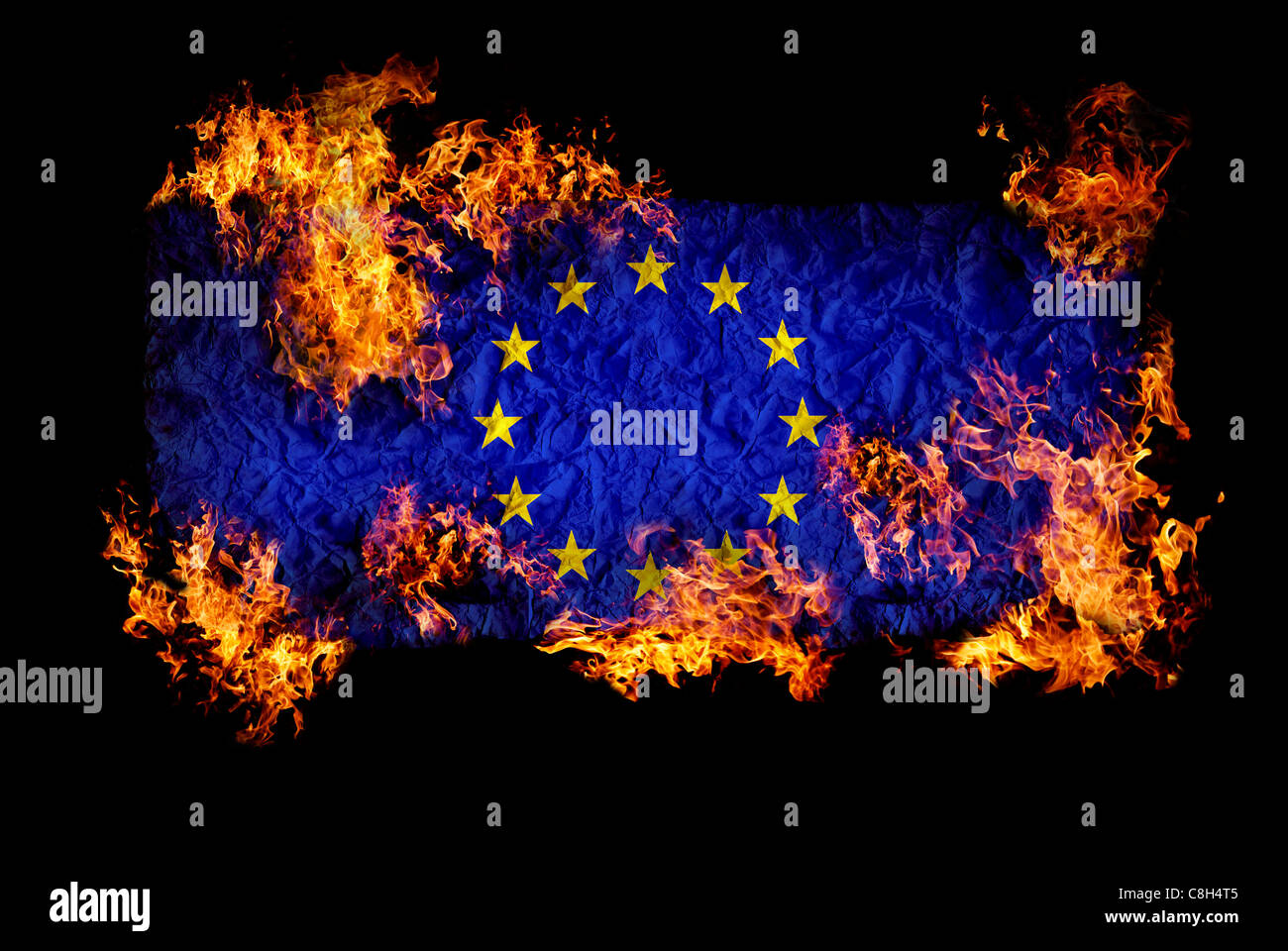 Burning flags of europe hi-res stock photography and images - Alamy