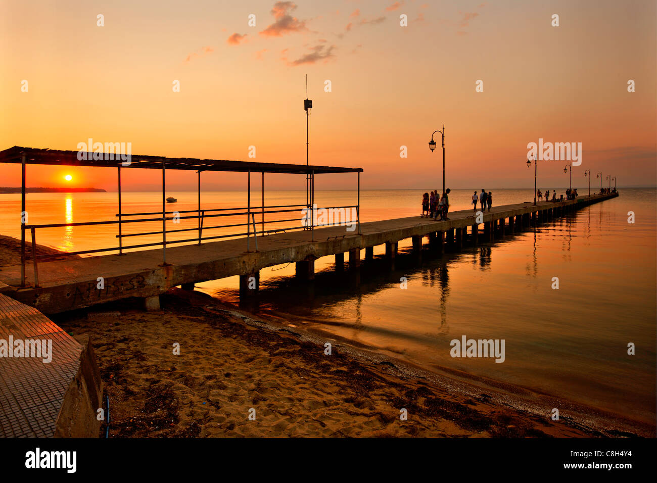 The jetty in Peraia, a beautiful place for a romantic walk in the ...