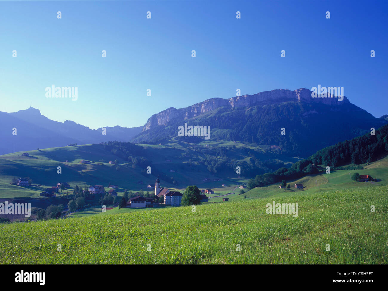 Switzerland, Europe, Appenzell, meadow, mountains, scenery, field ...
