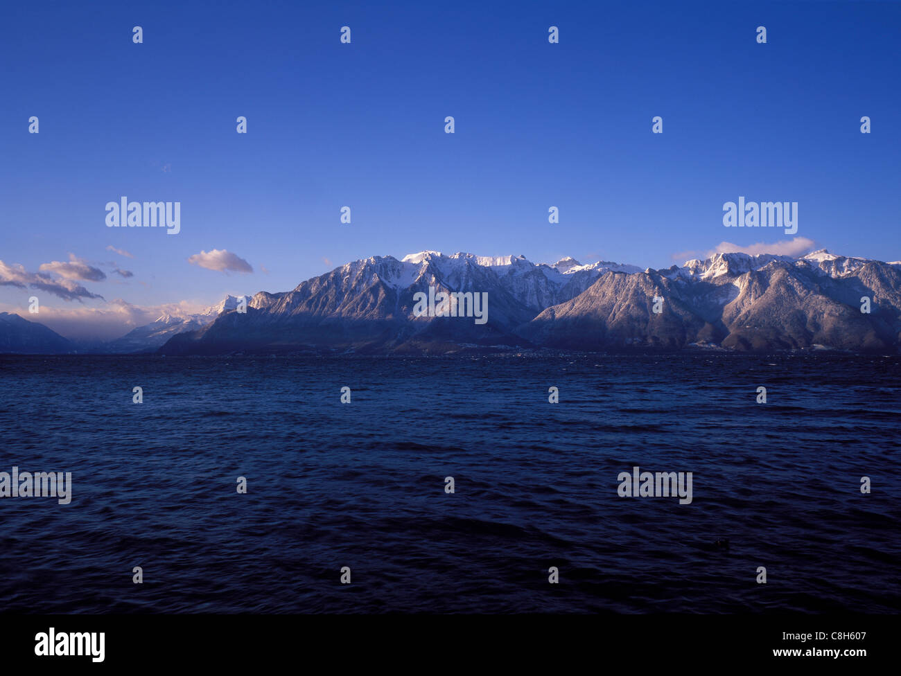 Switzerland, Europe, Vaud, mountain, mountains, lake, Lac Léman, lake ...