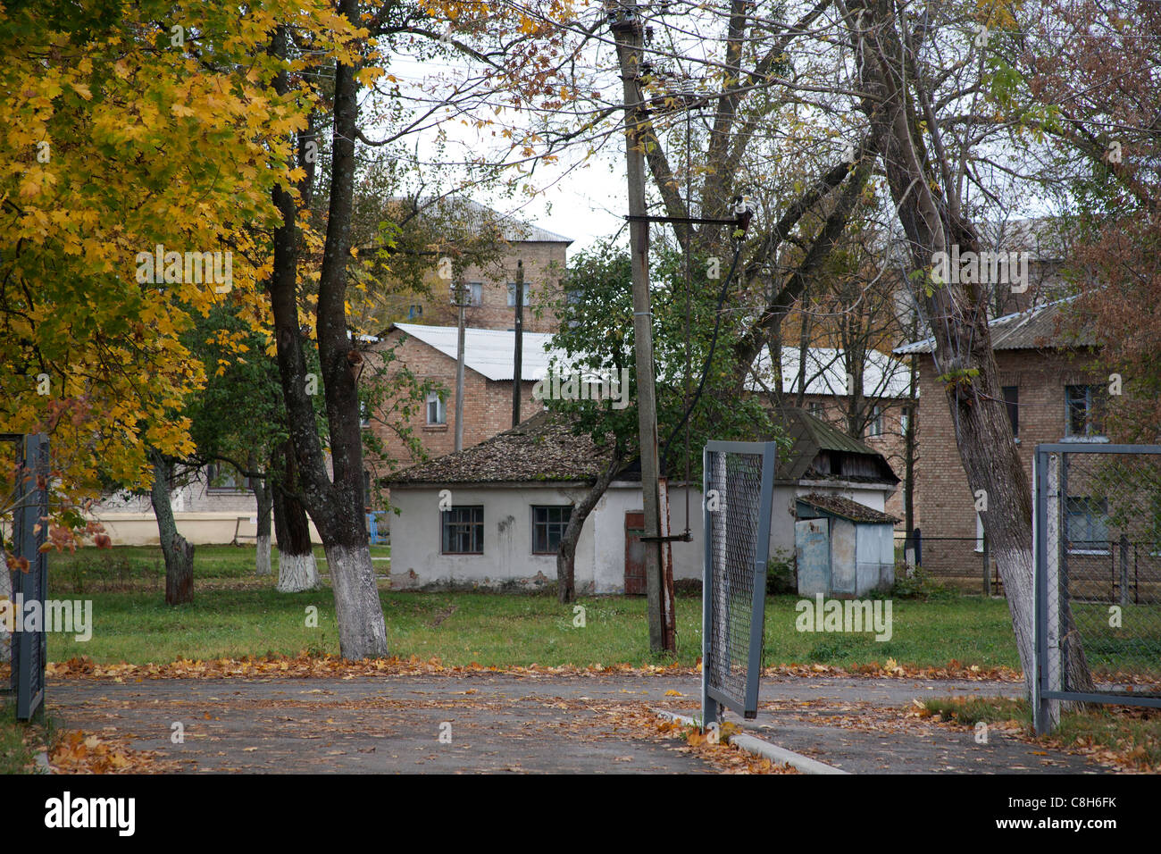 Houses and outbuildings within the Chernobyl 30km exclusion zone ...