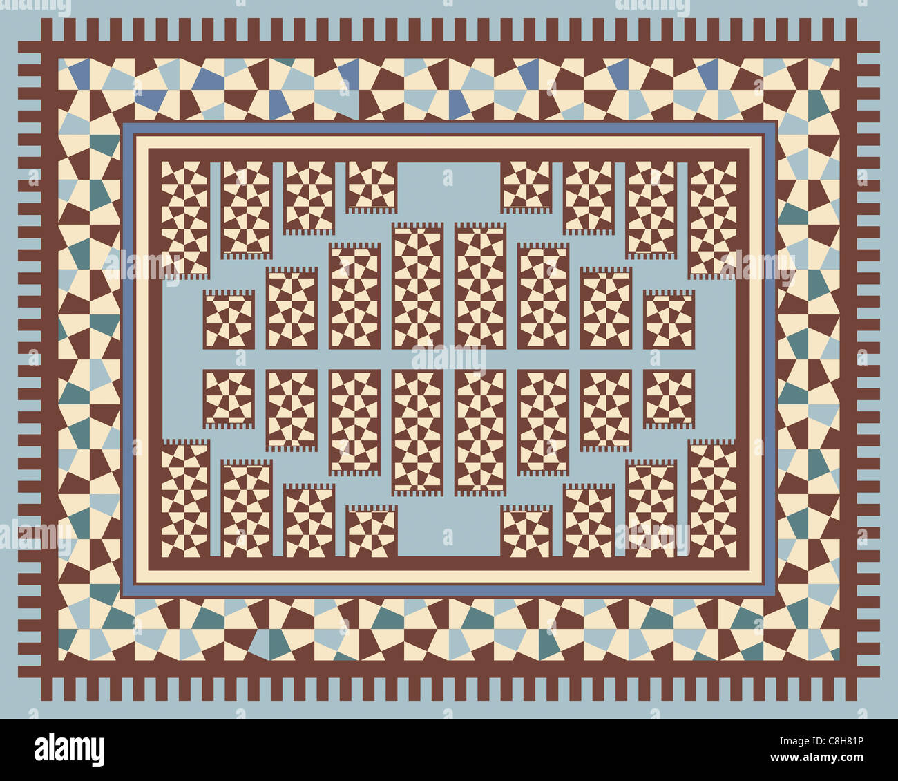 Carpet design with geometric decorations Stock Photo - Alamy