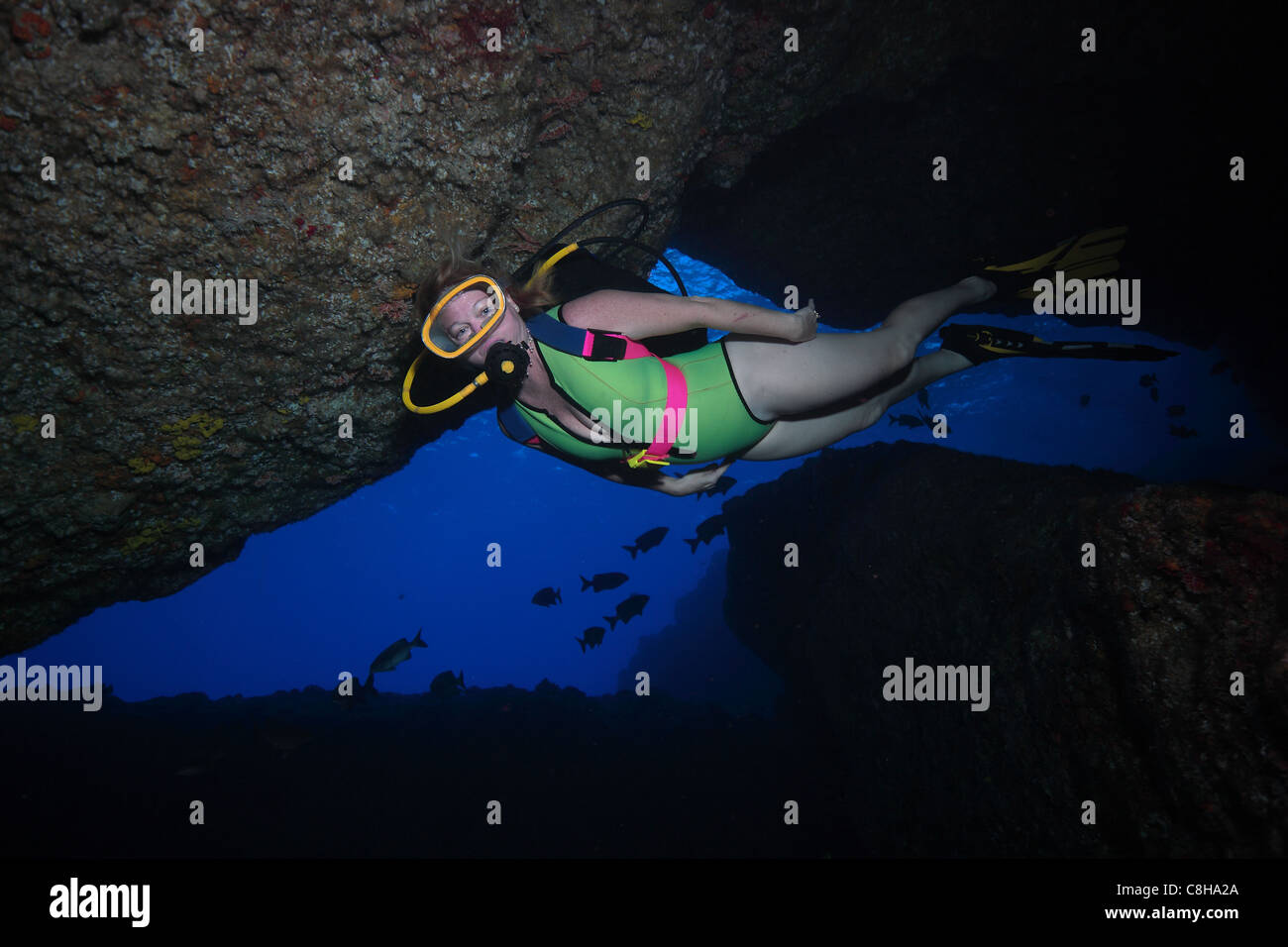 SLIDING THOUGH A CRACK INTO THE OCEAN Stock Photo - Alamy