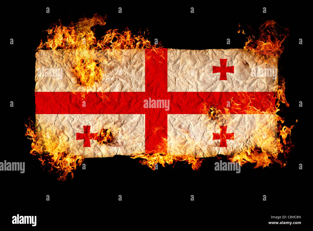 National symbols and flag of Georgia Stock Photo - Alamy
