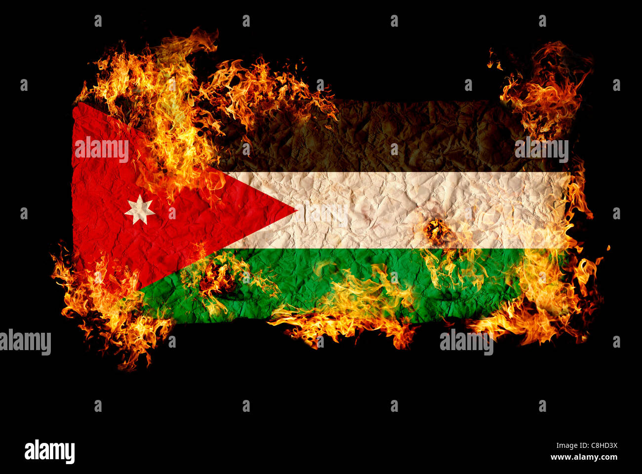 National symbols and flag of Jordan Stock Photo - Alamy