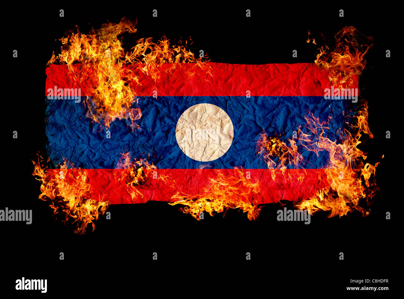 National symbols and flag of Laos Stock Photo - Alamy