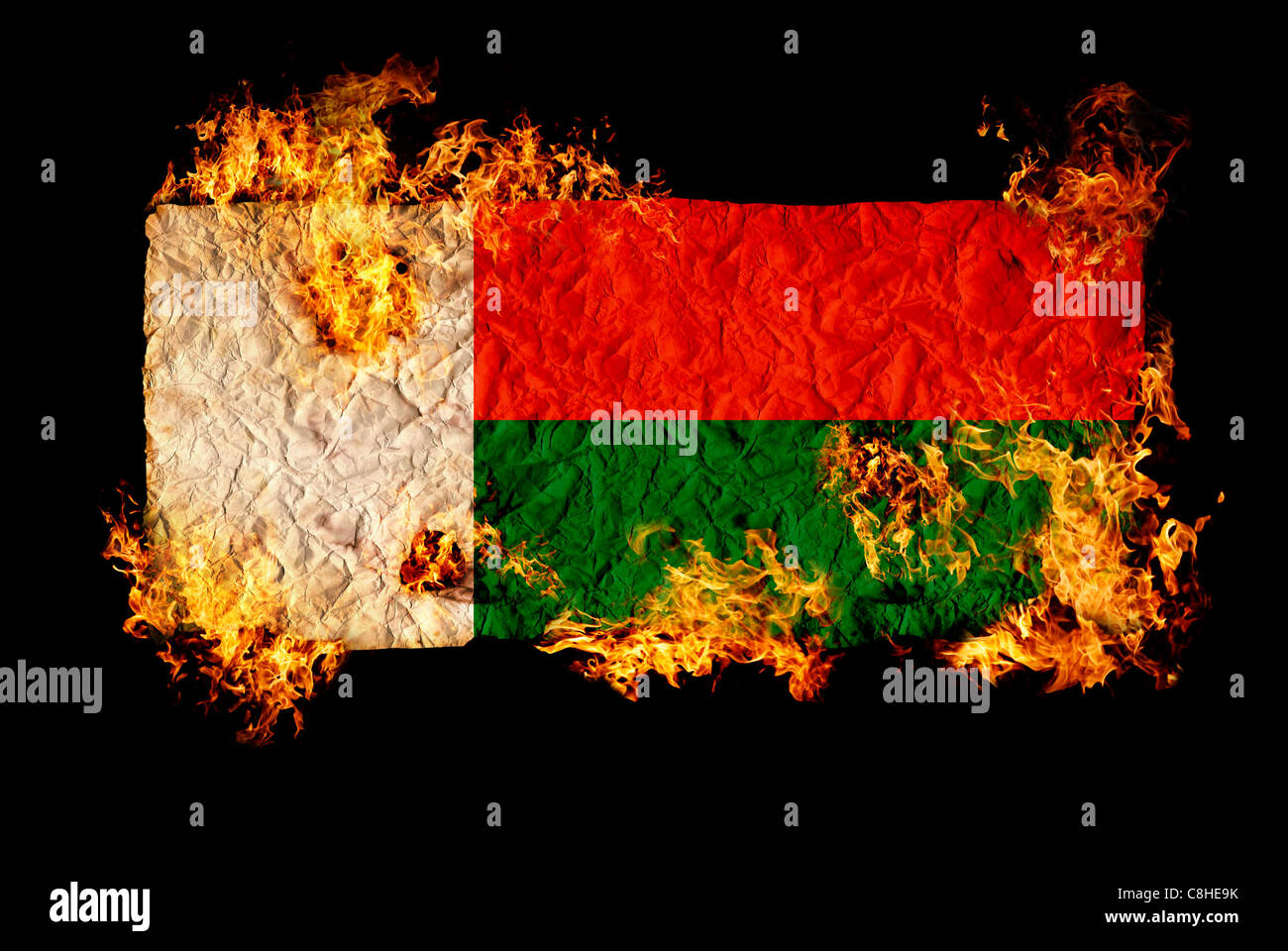 National symbols and flag of Madagascar Stock Photo - Alamy