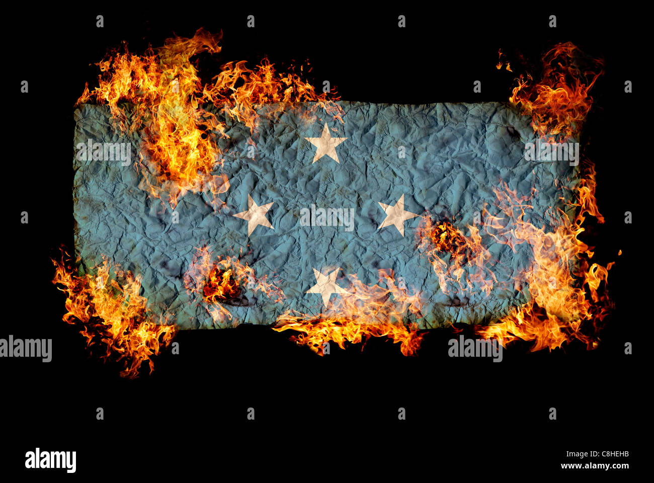 National symbols and flag of Micronesia Stock Photo - Alamy