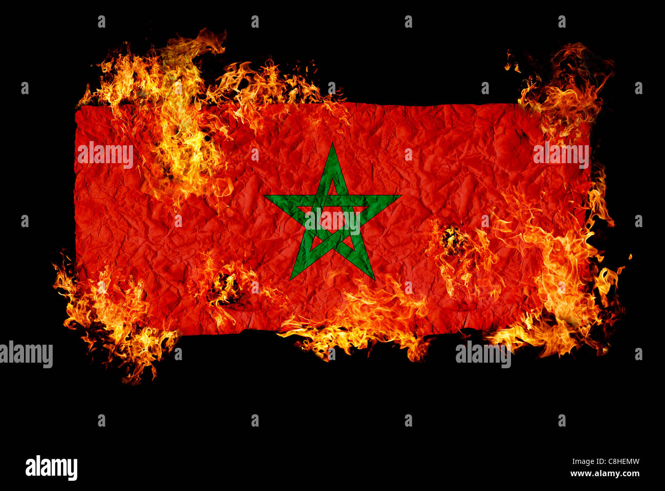 National symbols and flag of Morocco Stock Photo - Alamy
