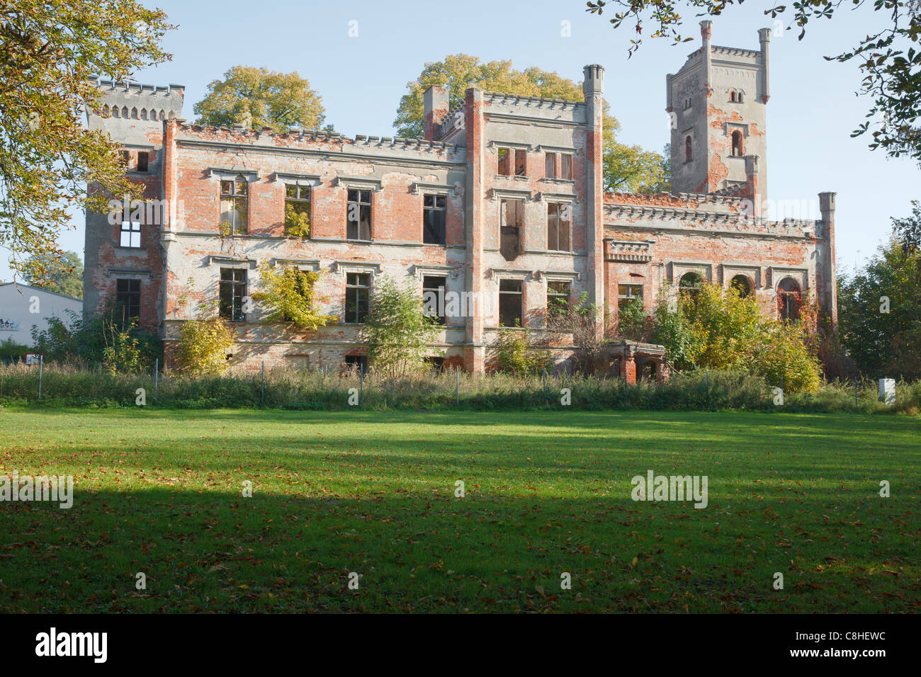 Abandoned Schloss Hohenlandin, Uckermark, Brandenburg, Germany Stock ...