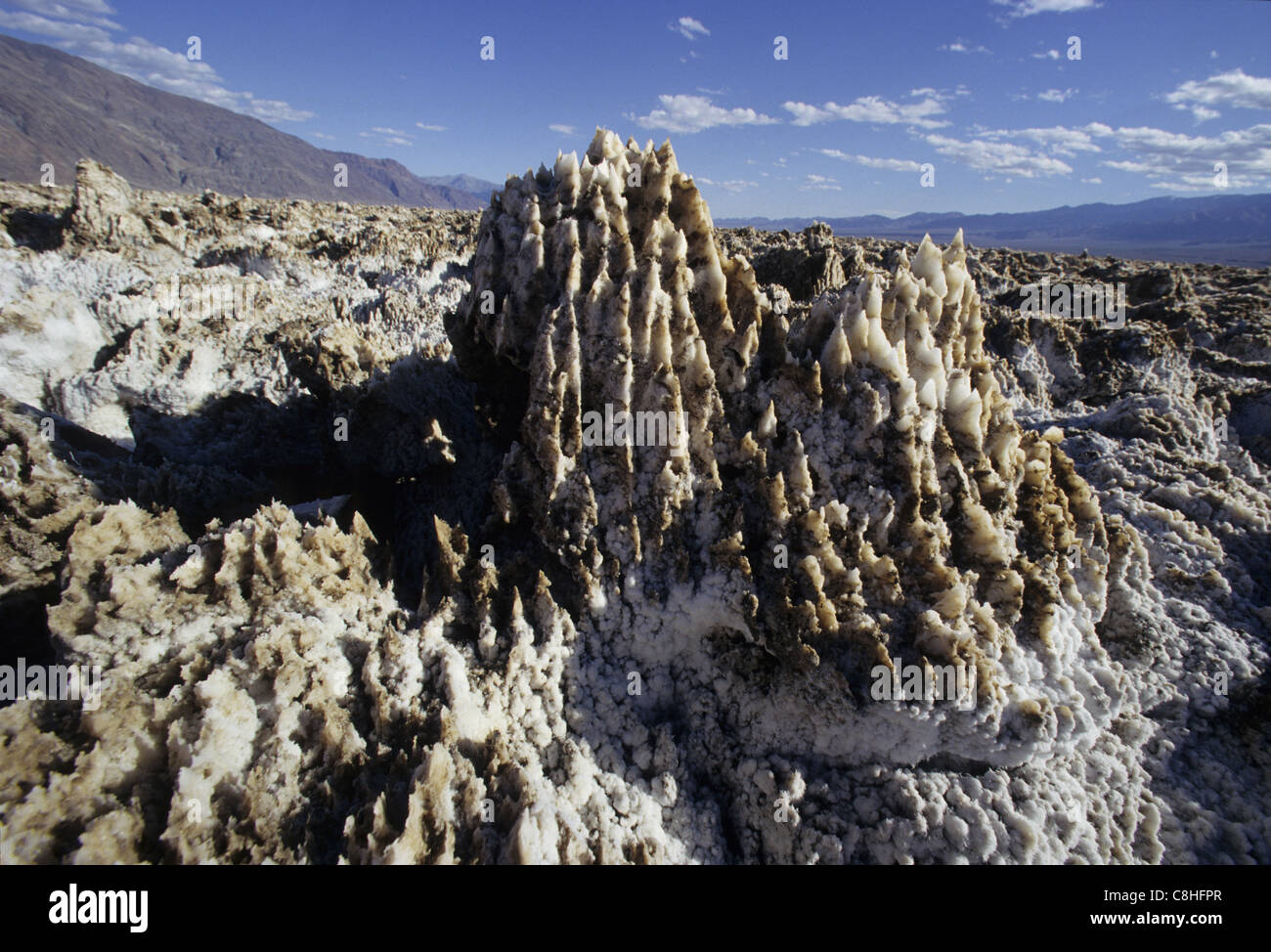 Salt, formations, Devil's Golf Course, Death Valley, landscape ...