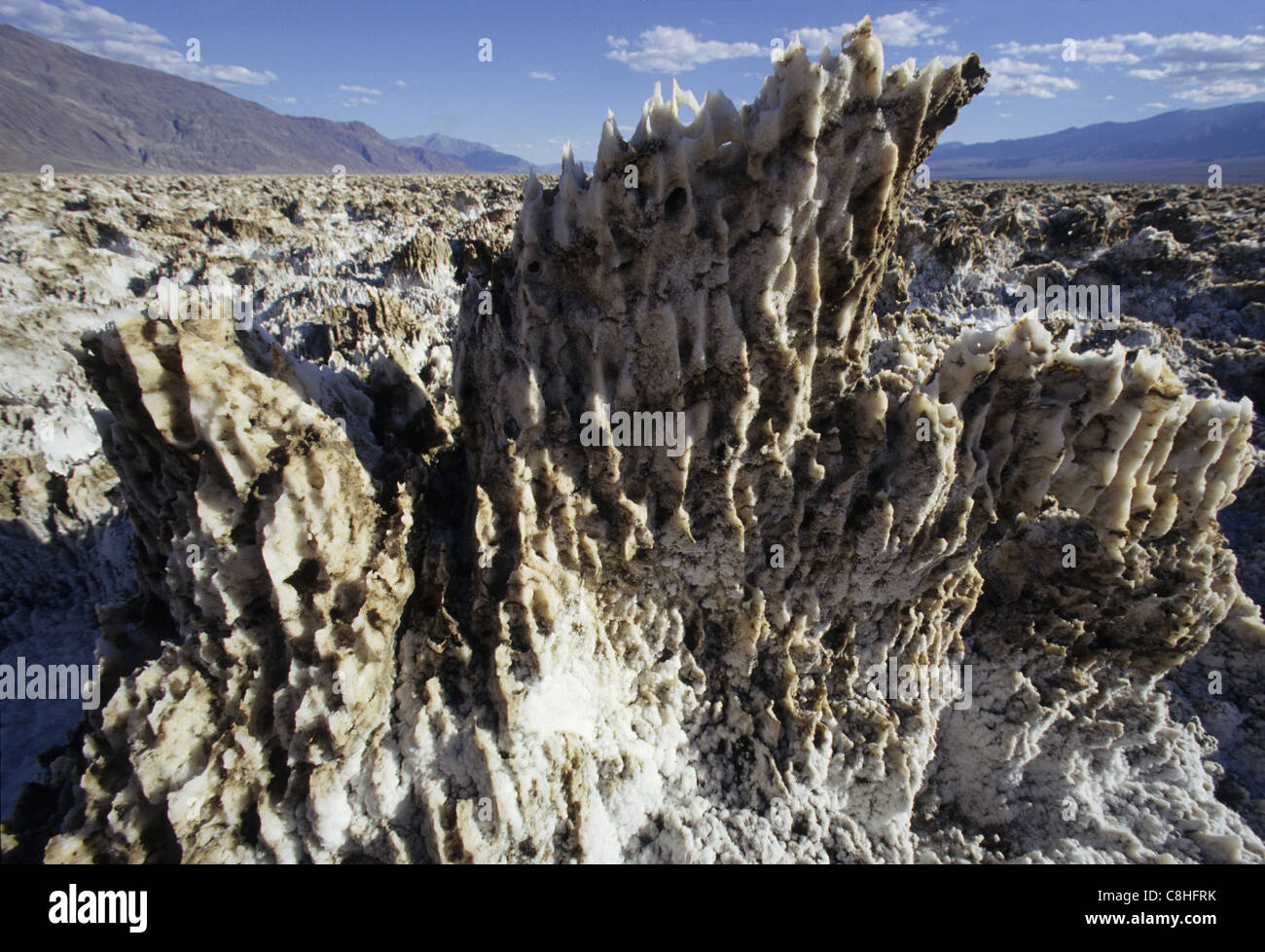 Salt, formations, Devil's Golf Course, Death Valley, landscape ...