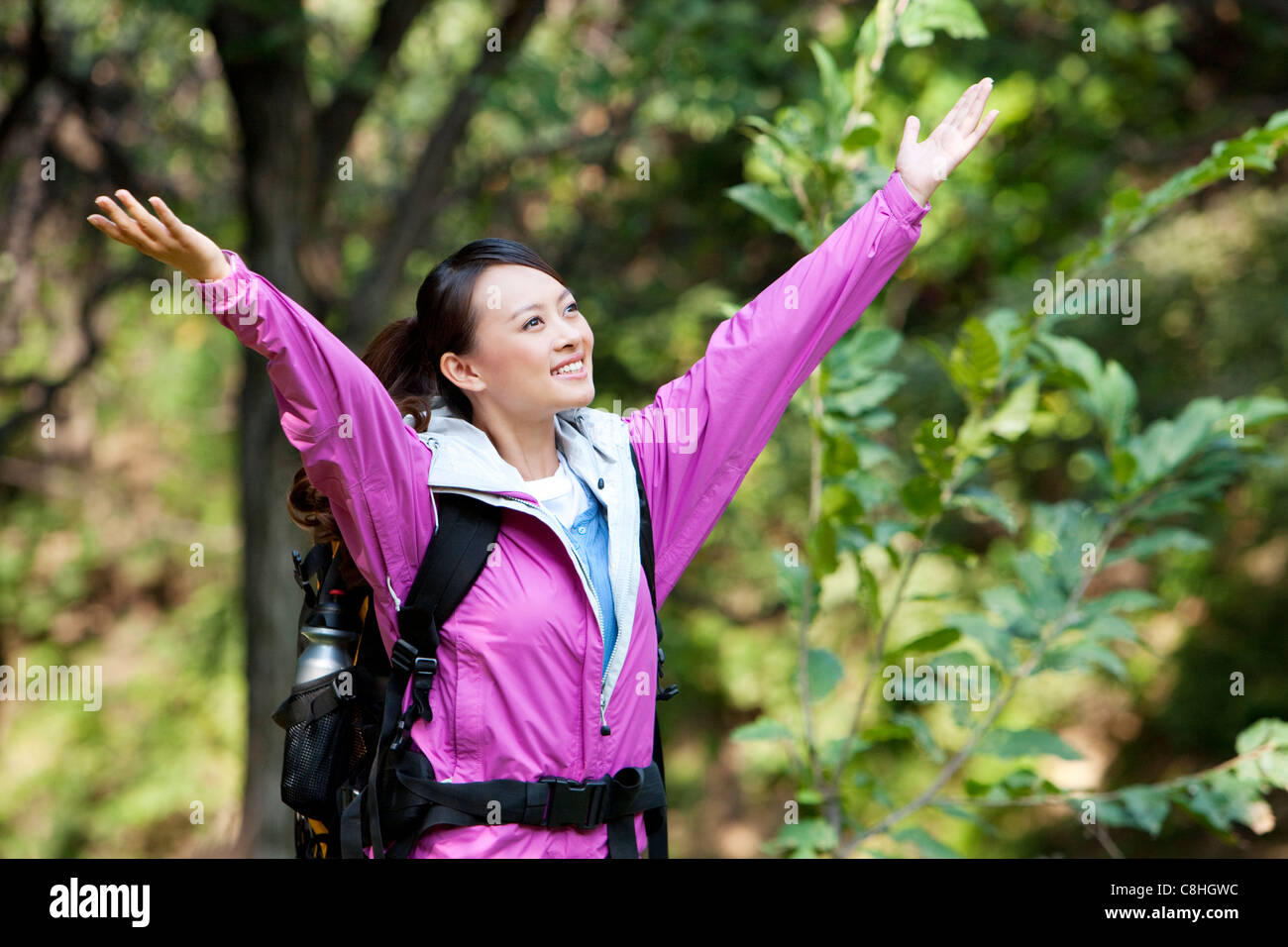 Hiker Appreciating Nature Stock Photo - Alamy