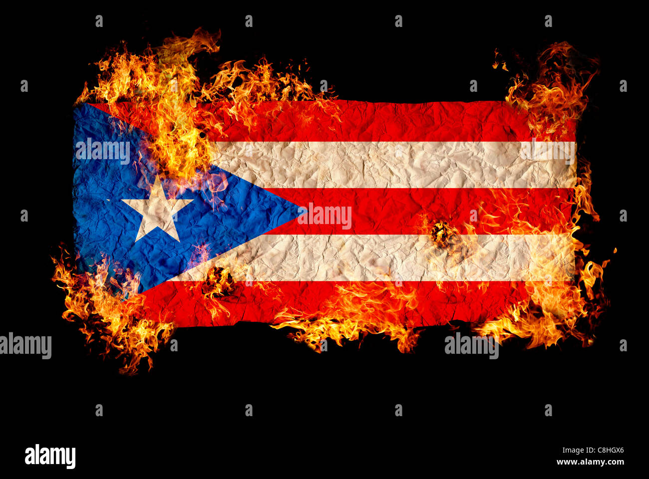National symbols and flag of Puerto Rico Stock Photo - Alamy
