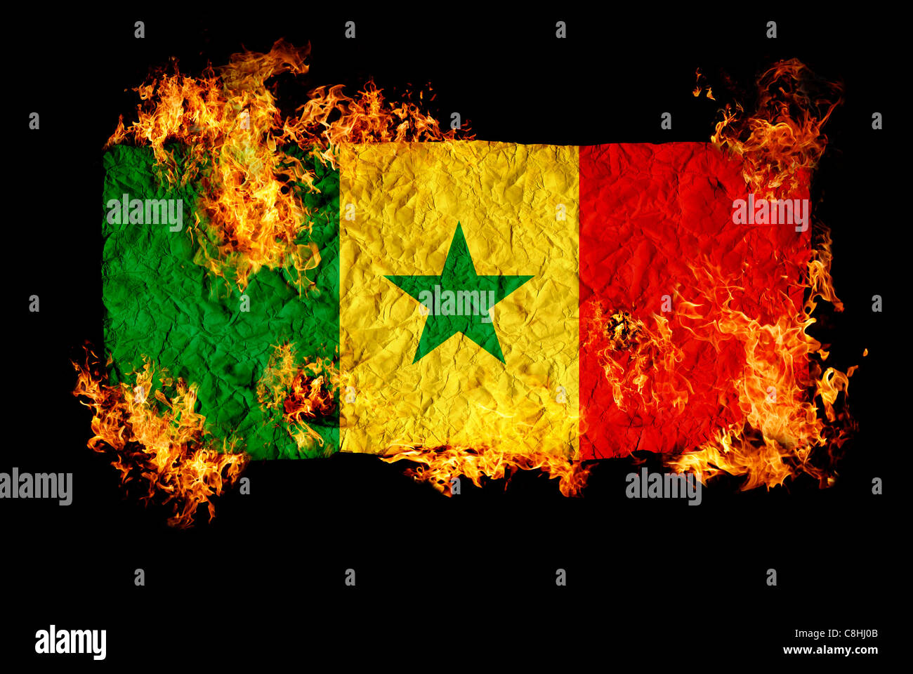 National symbols and flag of Senegal Stock Photo - Alamy