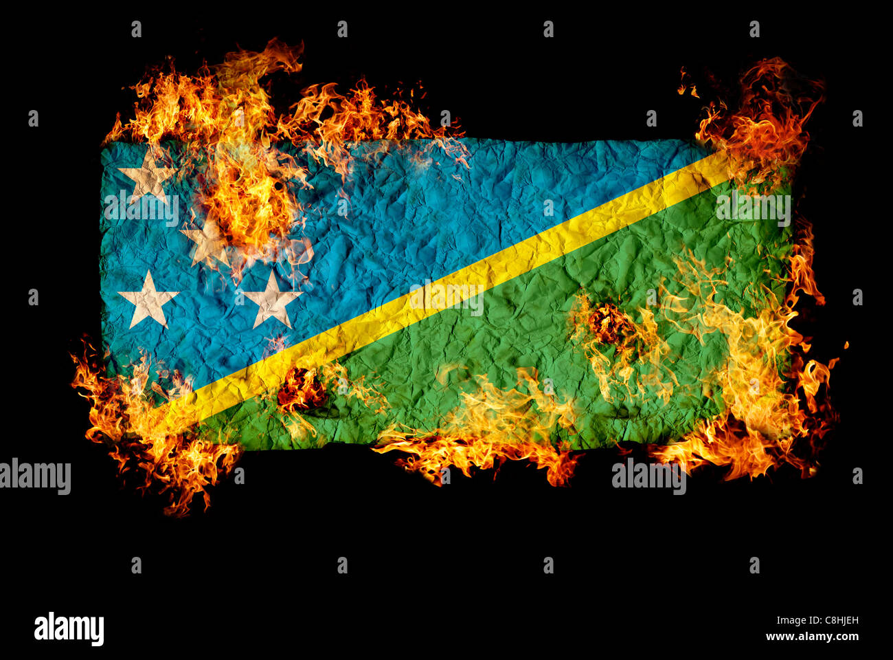 National symbols and flag of Solomon Islands Stock Photo - Alamy