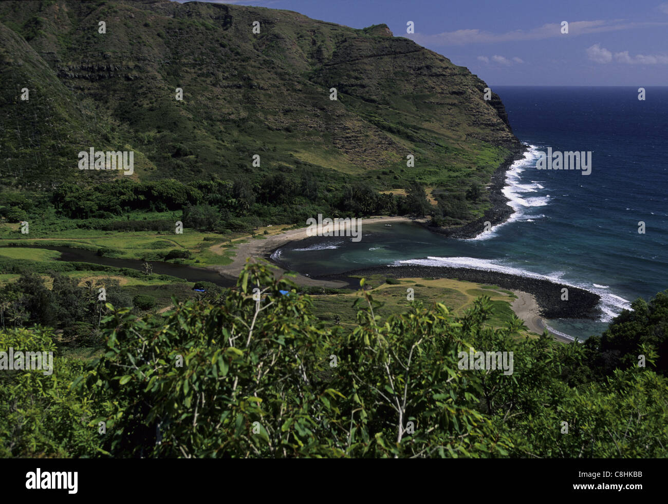 Halawa beach, Molokai Island, Hawaii, USA, United States, America Stock ...