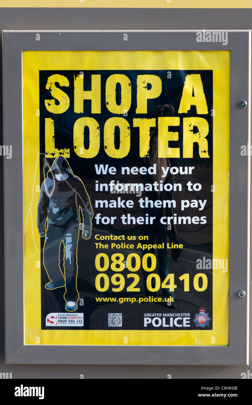 Police 'Shop A Looter' poster Stock Photo - Alamy
