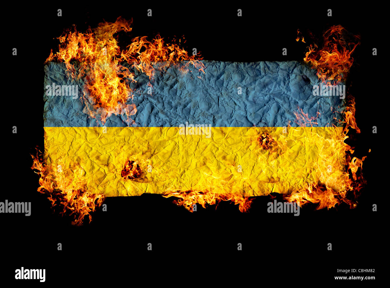 National symbols and flag of Ukraine Stock Photo - Alamy