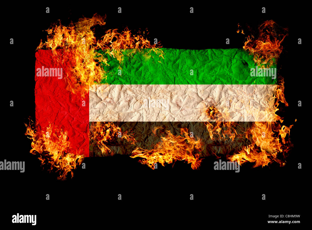 National symbols and flag of United Arab Emirates Stock Photo - Alamy