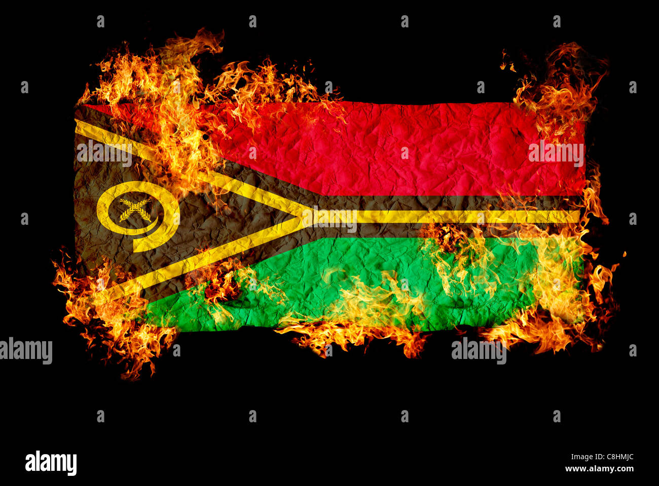 National symbols and flag of Vanuatu Stock Photo - Alamy