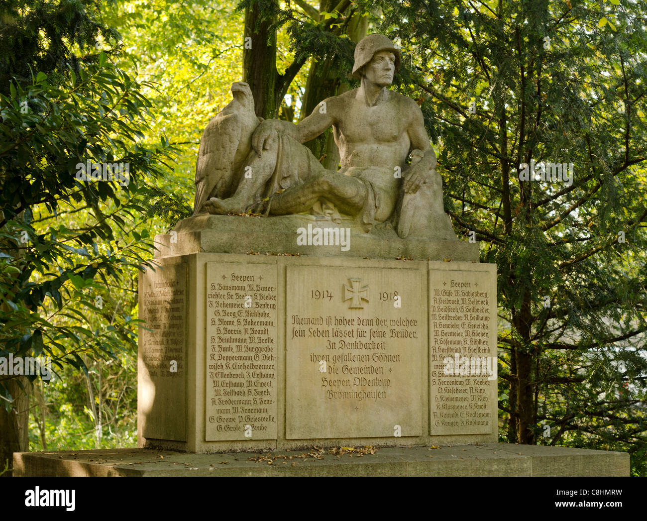 German War Memorial Heepen Bielefeld Stock Photo - Alamy