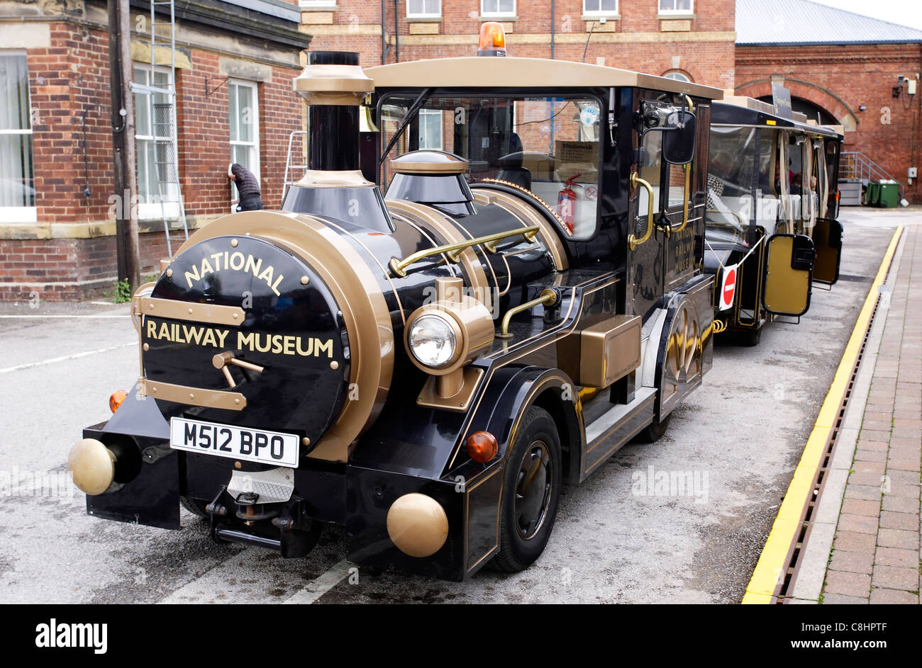 A National Railway Museum courtesy road train taking visitors from the ...
