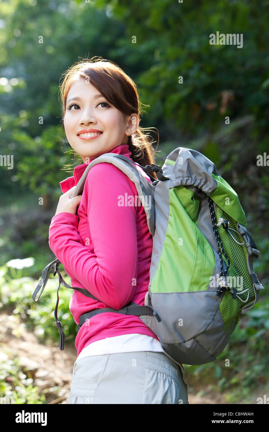 Happy chinese hiker hi-res stock photography and images - Alamy