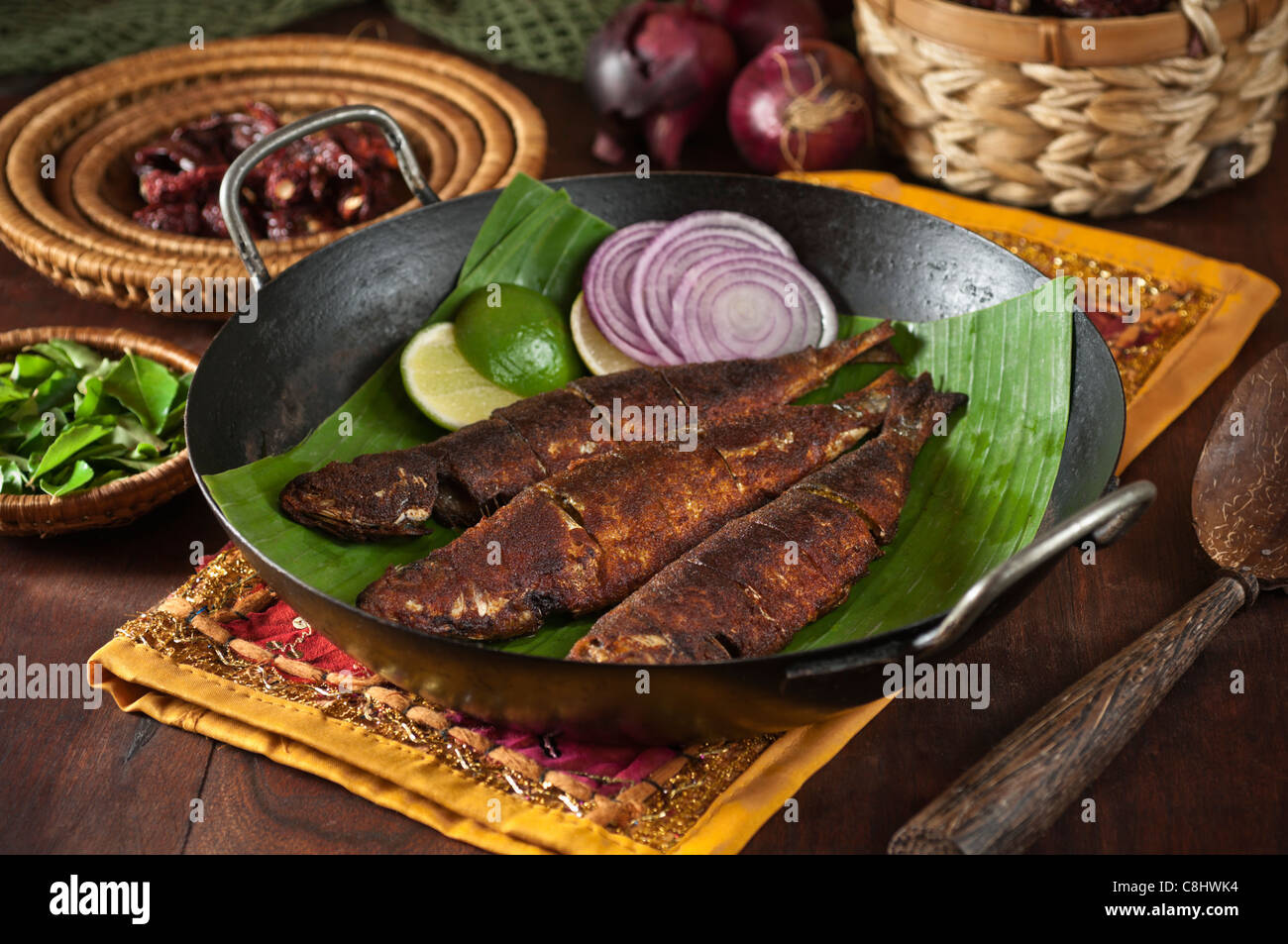 Mackerel rechad. Mackerel recheado. Goa food Stock Photo - Alamy
