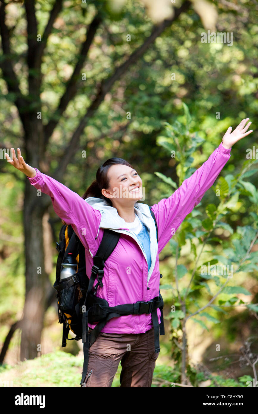 Hiker Appreciating Nature Stock Photo - Alamy