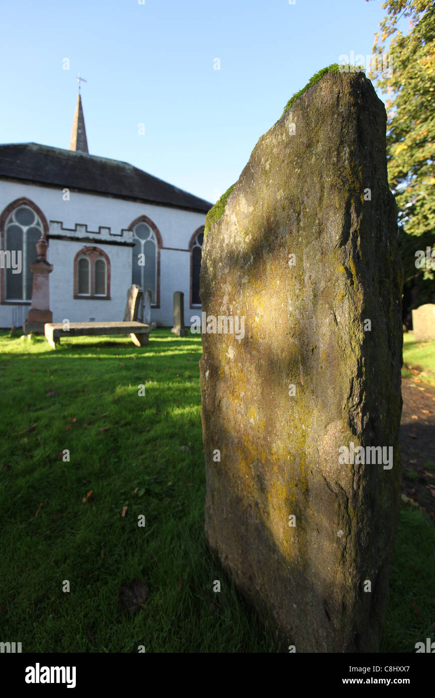 Town of Dingwall, Scotland. Dignwall Pictish Stone with Old Parish ...