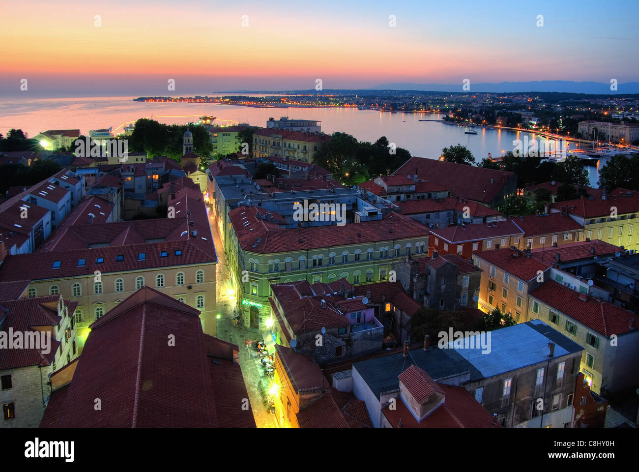 Bell tower of zadar cathedral at dusk hi-res stock photography and ...
