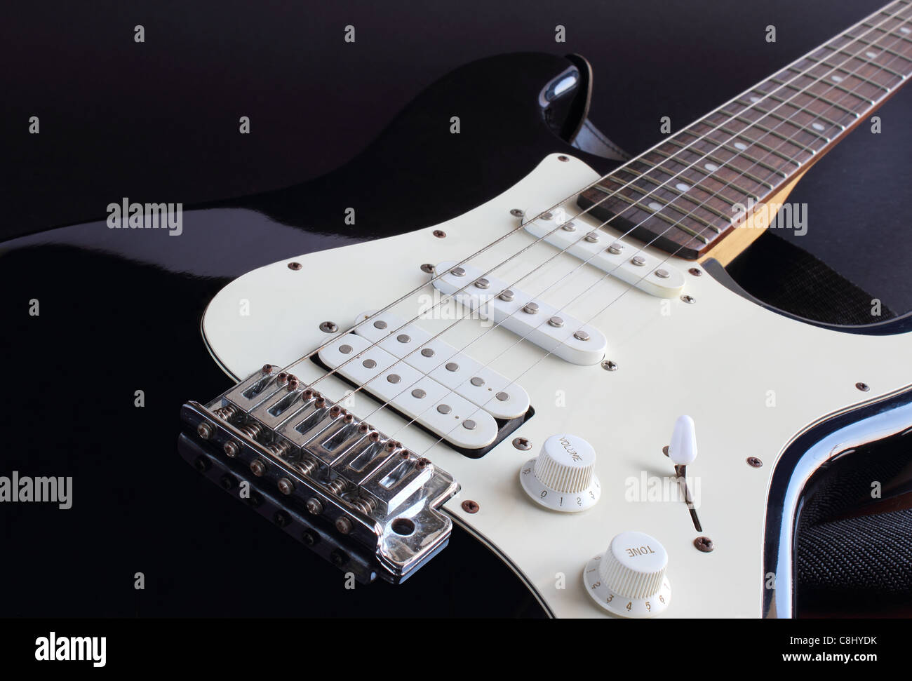 black electric guitar Stock Photo - Alamy