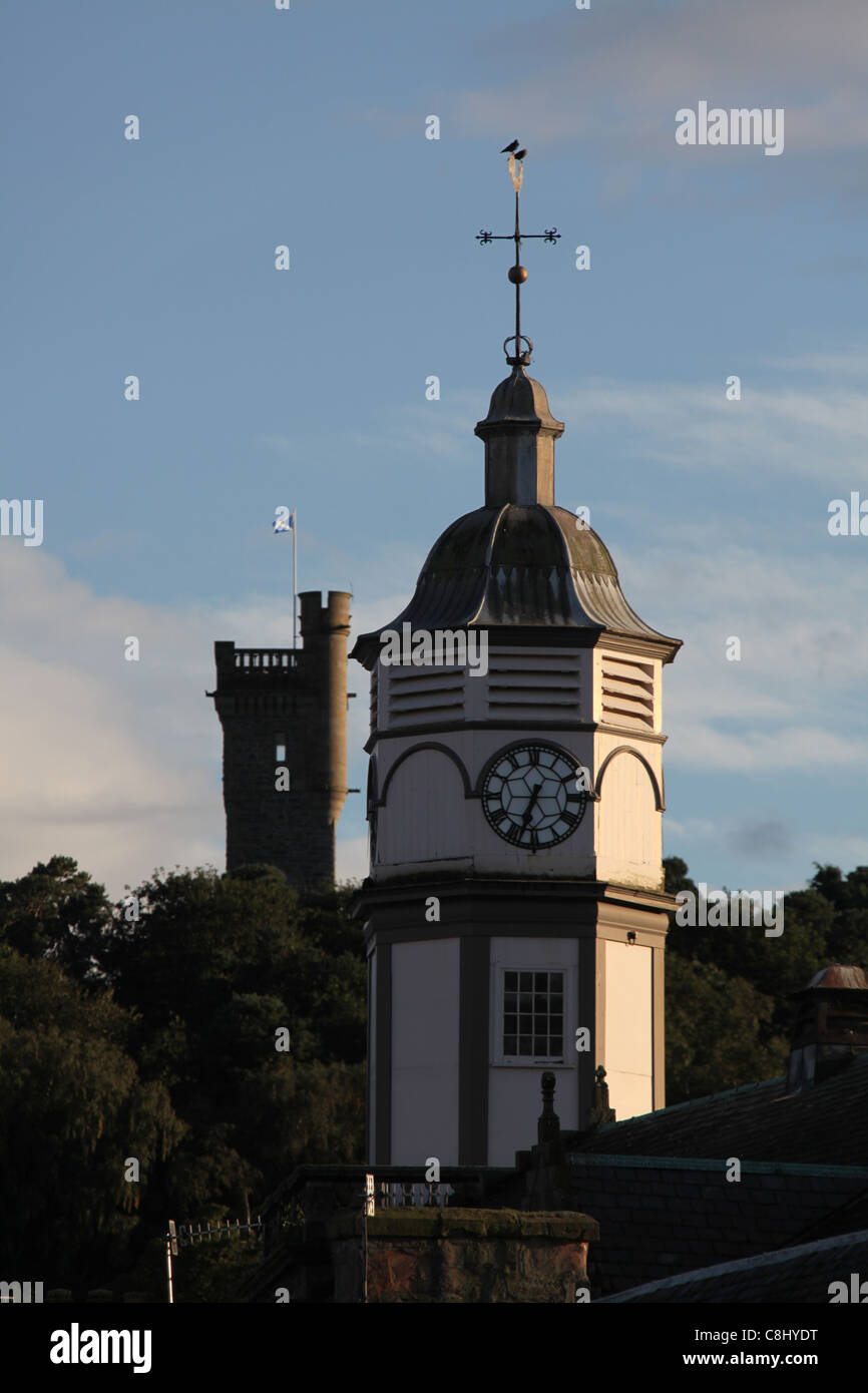 Town of Dingwall, Scotland. The Dingwall Town House clock tower with ...