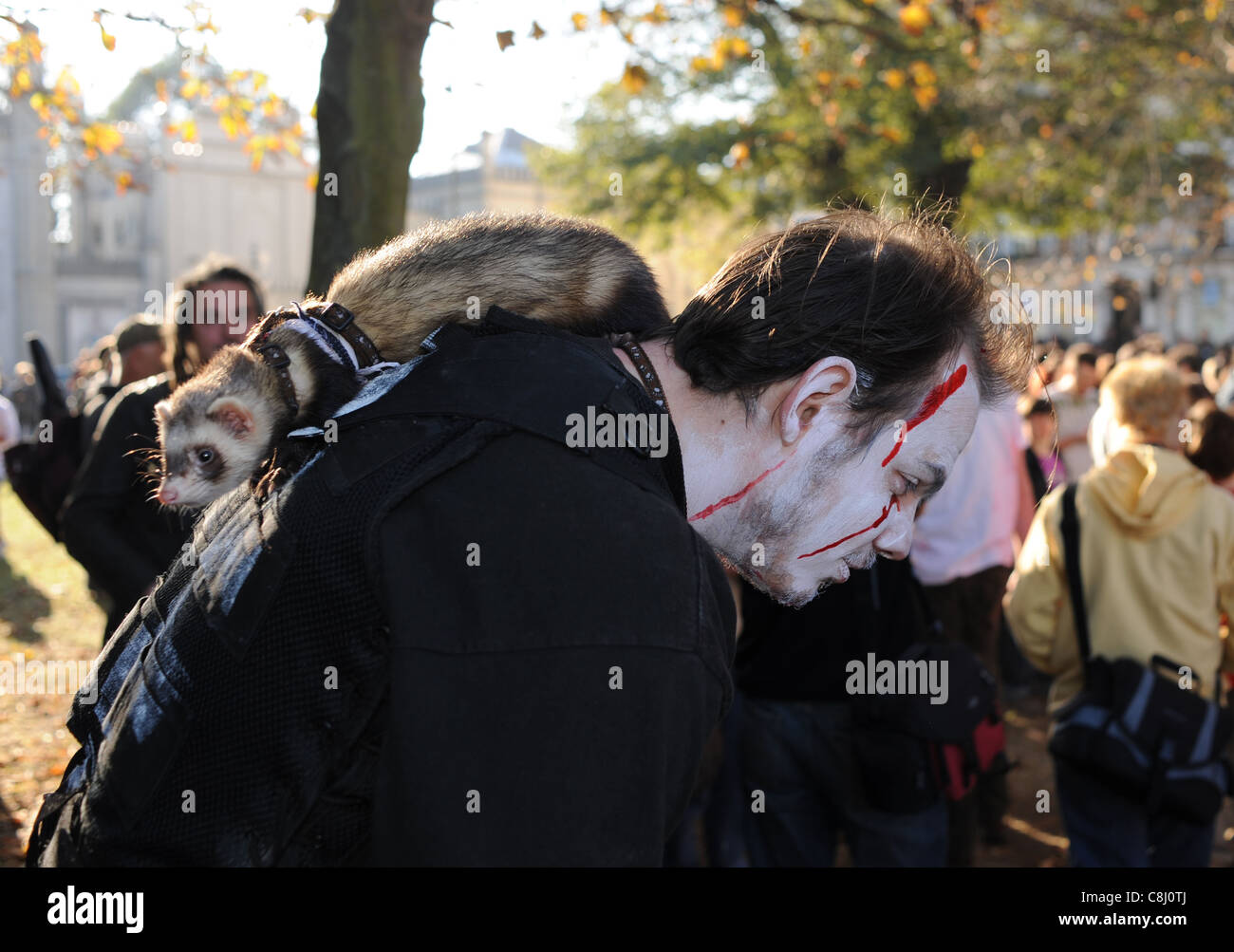 The Beach of the Dead Zombie Walk which took place in Brighton city ...