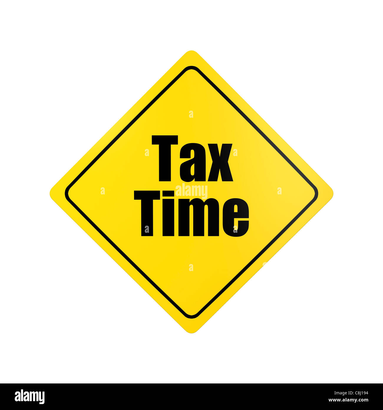 Tax time reminder isolated on white background Stock Photo - Alamy