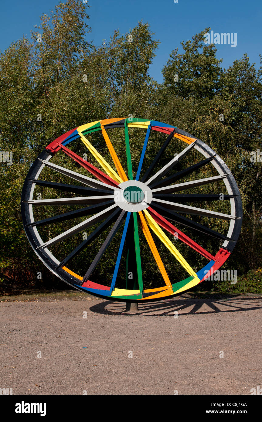 Colliery wheel at Pooley Country Park, Warwickshire, UK Stock Photo - Alamy