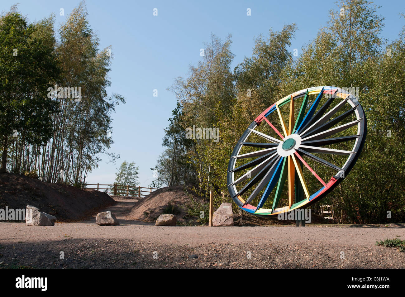 Colliery wheel at Pooley Country Park, Warwickshire, UK Stock Photo - Alamy